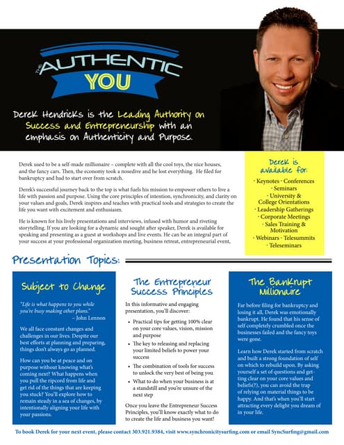 Derek Hendricks presentations