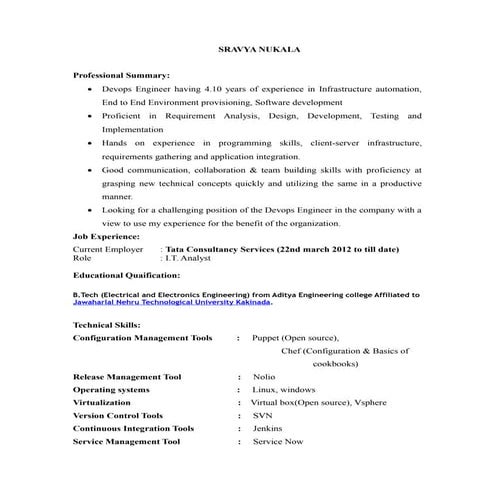 Resume_Sravya | RTF | Web Development | Internet