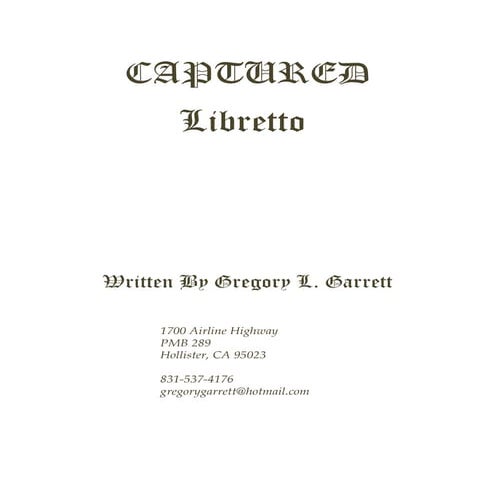 Captured Final Libretto | DOC