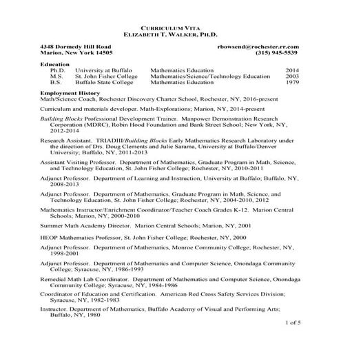 Walker Curriculum Vitae | PDF