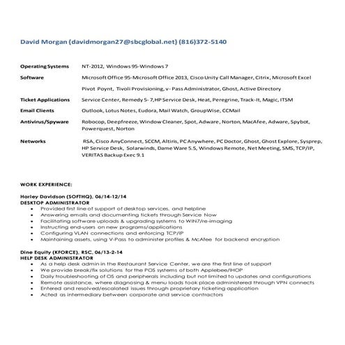 David Gage - Professional Resume | DOCX