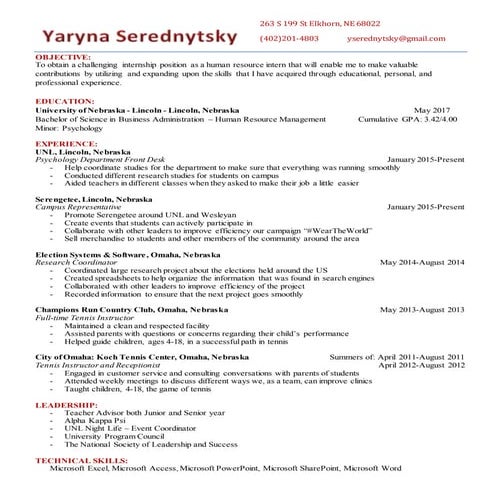 Aileen Honstein resume | DOCX