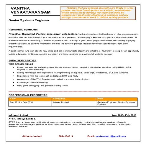 Vanitha_Resume | PDF