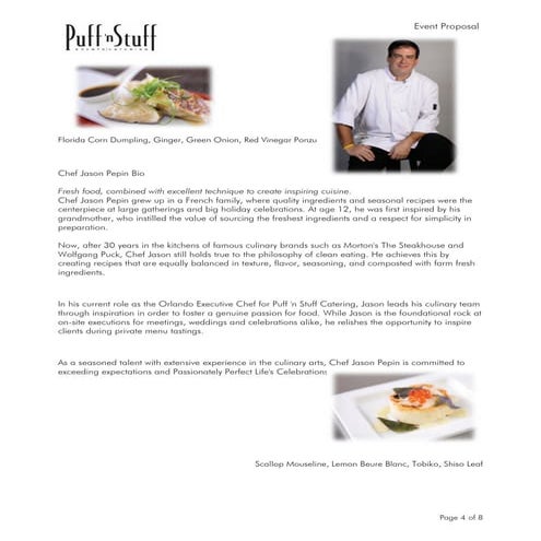 Chef Jason Pepin profile | PDF | Cooking | Food & Drink