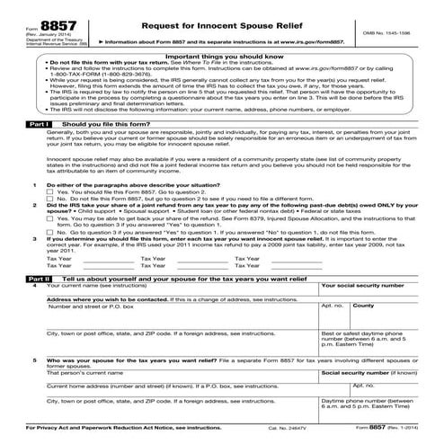 Request for Innocent Spouse Relief | PDF