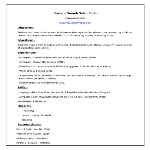 Hossam Sameh Salah Eldein | PDF