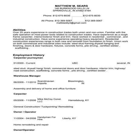 Travis Resume Industrial | DOCX