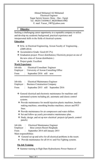 English Ahmed CV2 | PDF