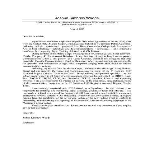 Josh Cover Letter | PDF