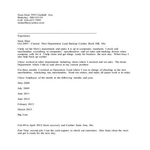 WILLIE RESUME JULY 2014[1] | DOC