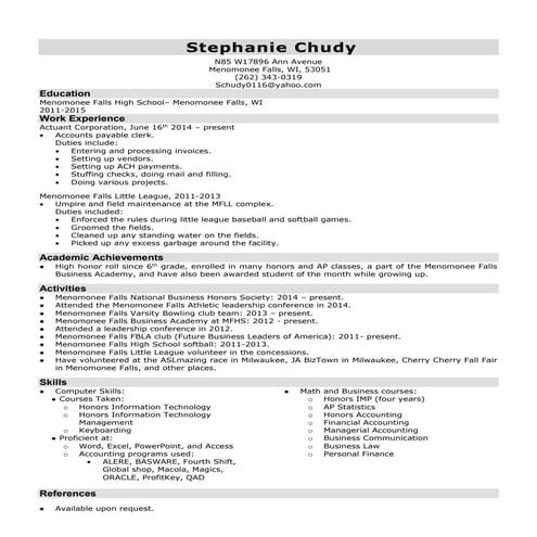Stephanie Chudy Resume | PDF