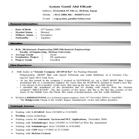 Cv assem attia | PDF