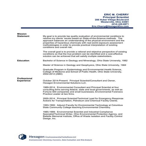 Cherry Eric 2016 General Resume RA | PDF