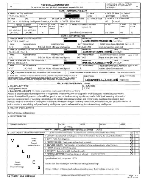 Sample Award Recommendation DA Form 638 | PDF | Physical Therapy | Wellness