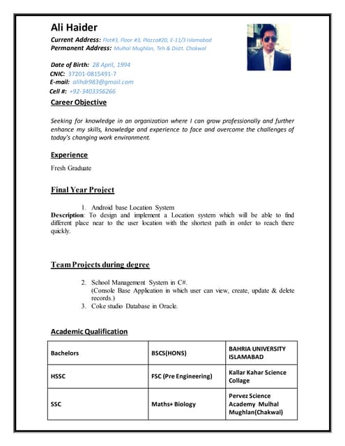 Resume format | PDF
