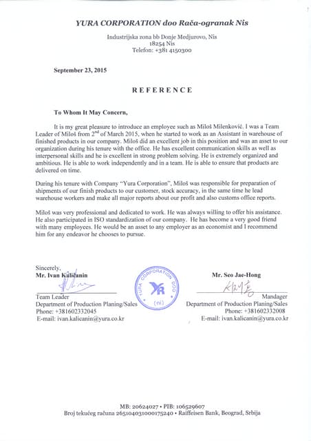Letter of recomendation NIS ad | PDF