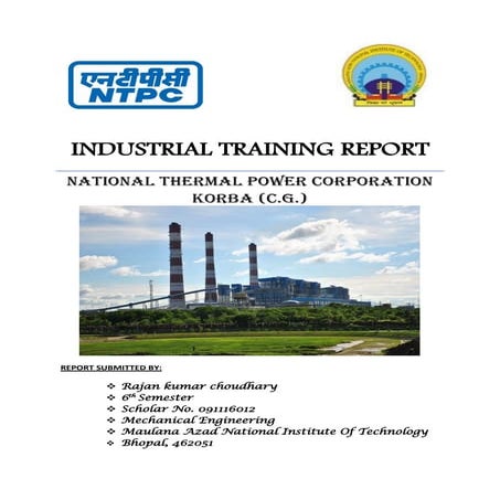 NTPC Project KORBA(SUPER THEMAL POWER PLANT) | PDF