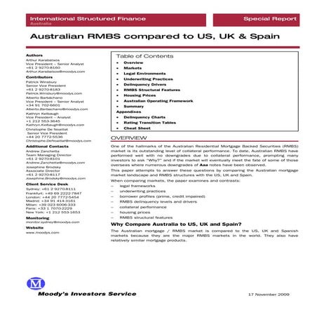 Summarising Past Changes in Australian RMBS Methodology | PDF