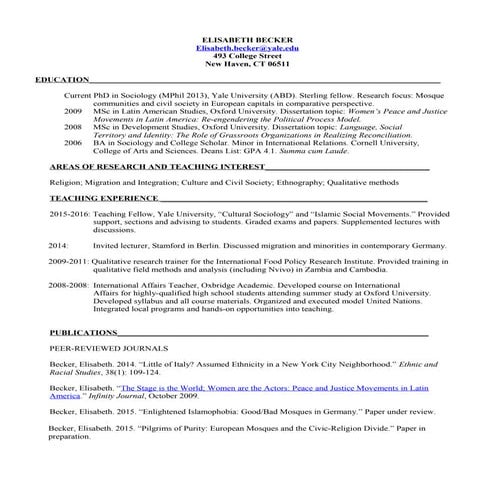 Beach_CV_2016 | PDF
