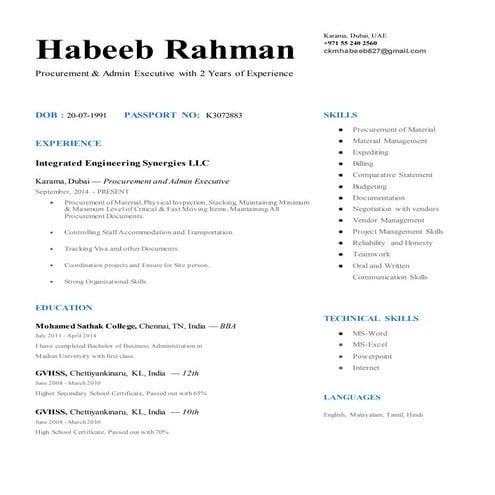 Habeeb Rahman-New | PDF