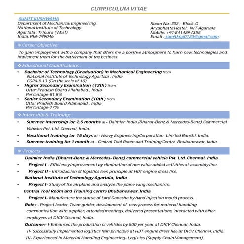 sumit cv light version | PDF