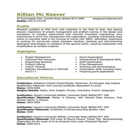 Dr Killian Mc Keever | PDF