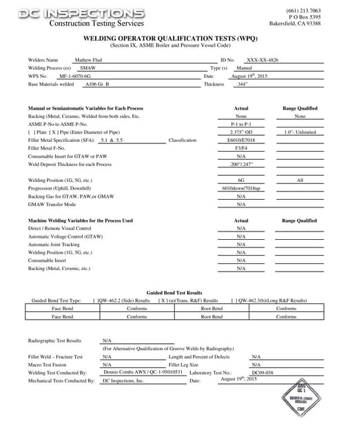 Asme wps-demo | PDF