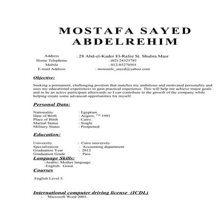moustafa Sayed Resuome | DOC