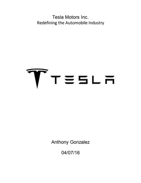 Tesla ppt | PPTX | Automotive Industry | Industries