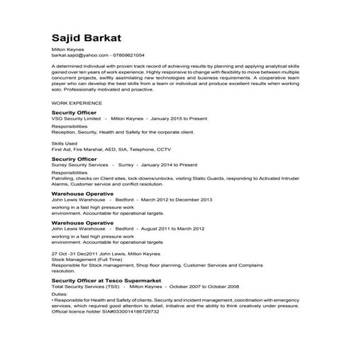 Muhammad sajid jahangir cv doc. | DOCX
