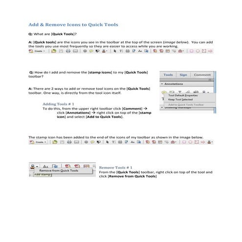 Add and Remove Icons to Quick Tools | PDF