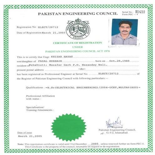 PEC CERTIFICATE | PDF