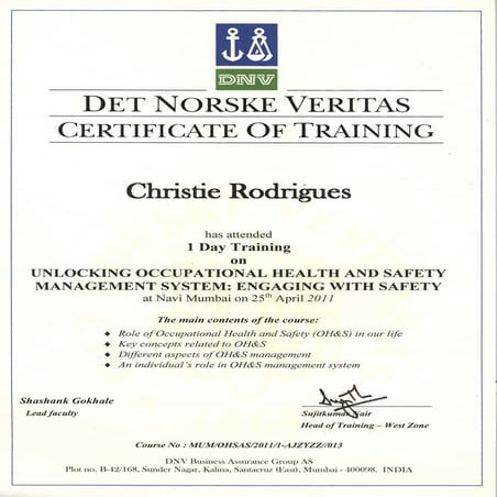 scan DNV OHSAS CERT | PDF