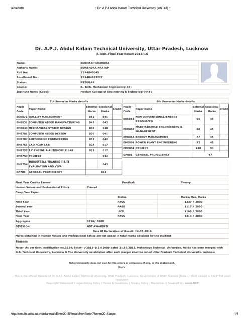 FINALYEARMARKSHEET | PDF | Undergraduate Education | College Education