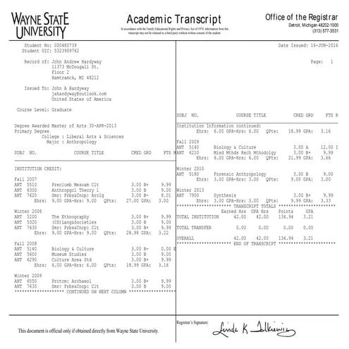 Official transcript | PDF