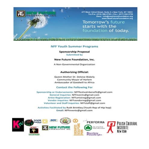 NFF Youth Parks Program_Proposal_140616-POST | PDF