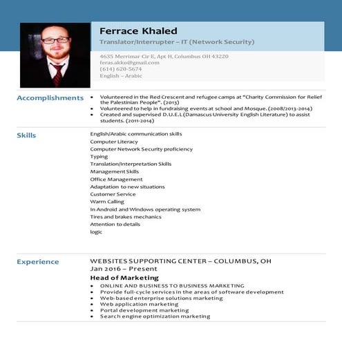 Ferrace Khaled New Resume | DOCX