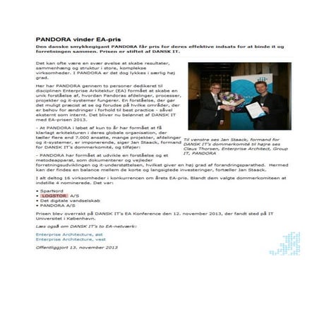 LOGSTOR nomineret til EA pris | PDF