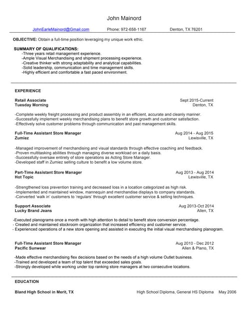 FORMAL RESUME 2016 2 | DOCX | Business Administration | Business