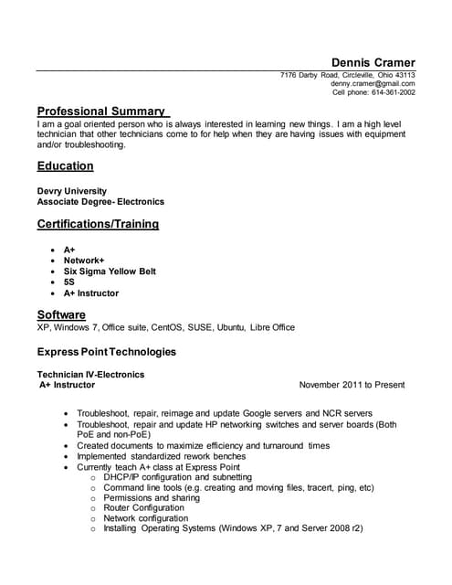 Kenny Jeffries Resume | PDF