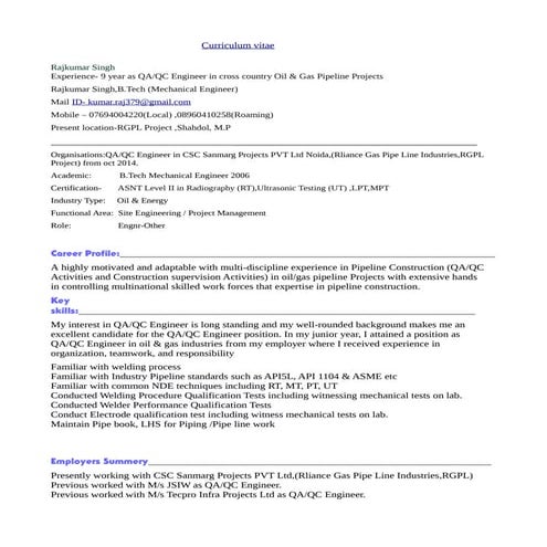 Rajkumar cv | ODT
