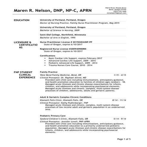 MRN_NP-C_Resume | PDF