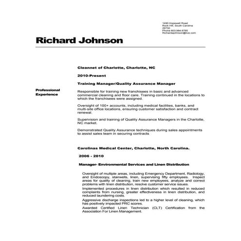 Richard Johnson Resume | PDF