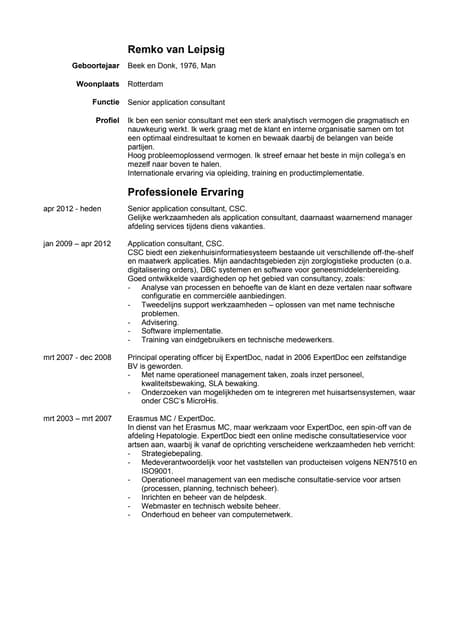 Cv fred witzel 2015.doc met samenvatting | PDF