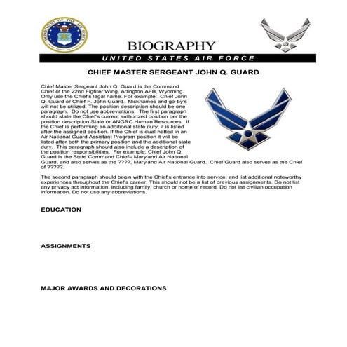 15 Bio Template | PDF