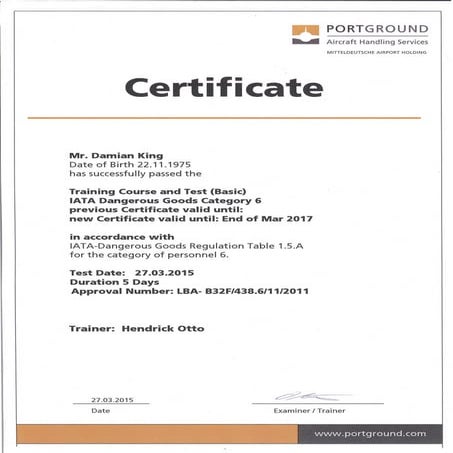 Damian DGR cert | PDF