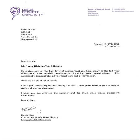 High Achiever Letter | PDF