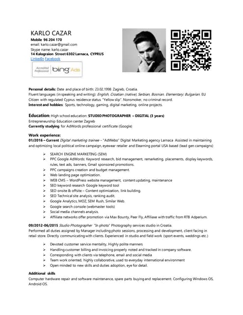 Andrei Paraschiv CV 2015 | PDF