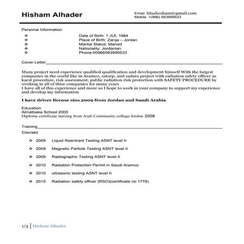 hisham cv | DOC