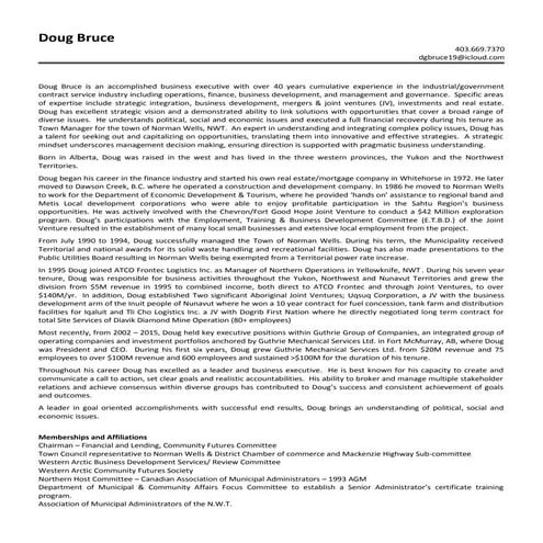 Doug Bruce, Bio | DOC